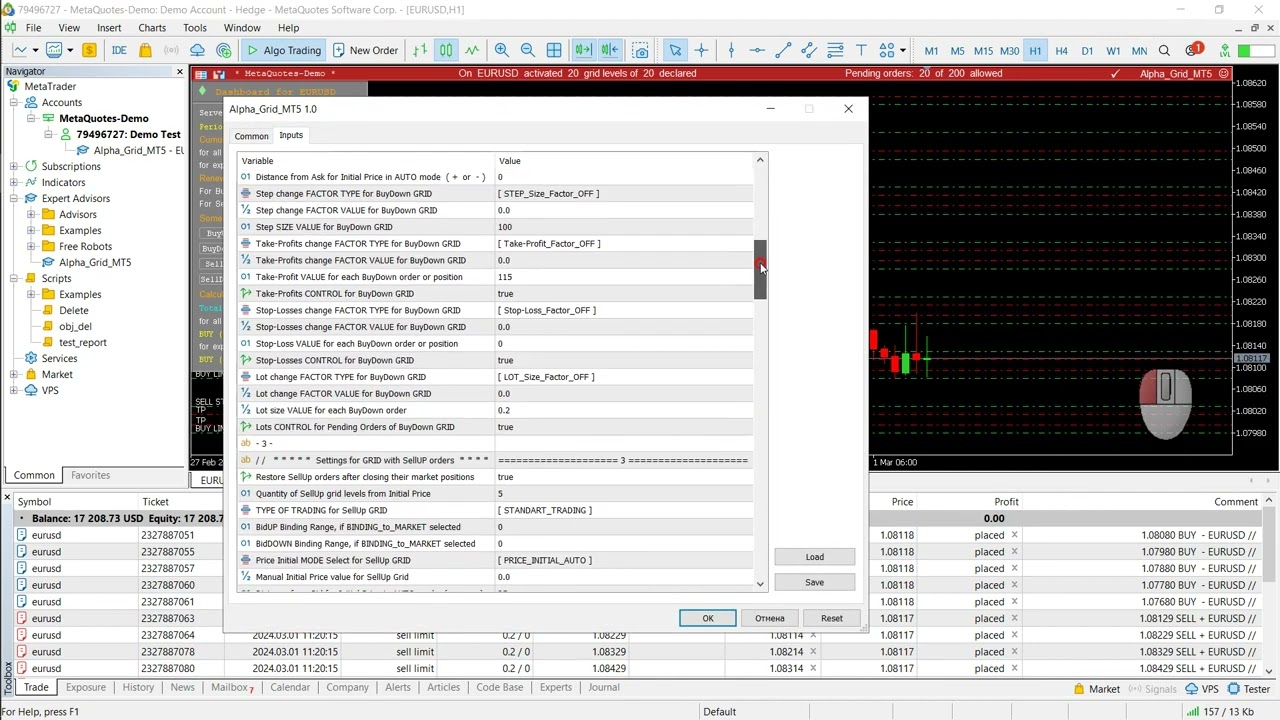 Alpha Grid MT5 - Price Range Tracking