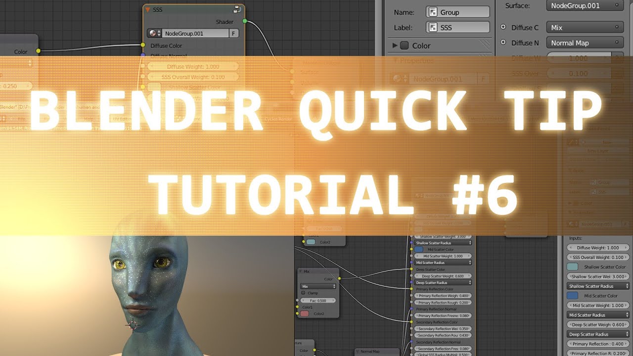 Blender Quick Tip Tutorial #6 [Nodegroups] (german)