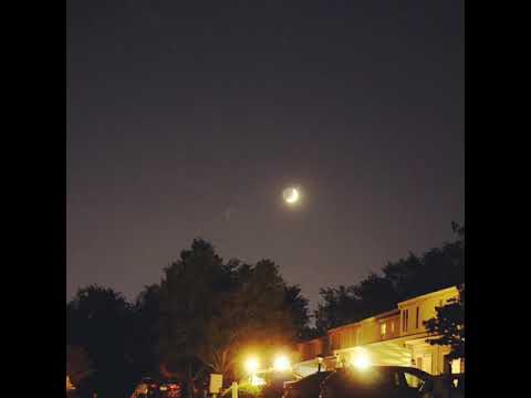 Beautiful new waxing crescent moon