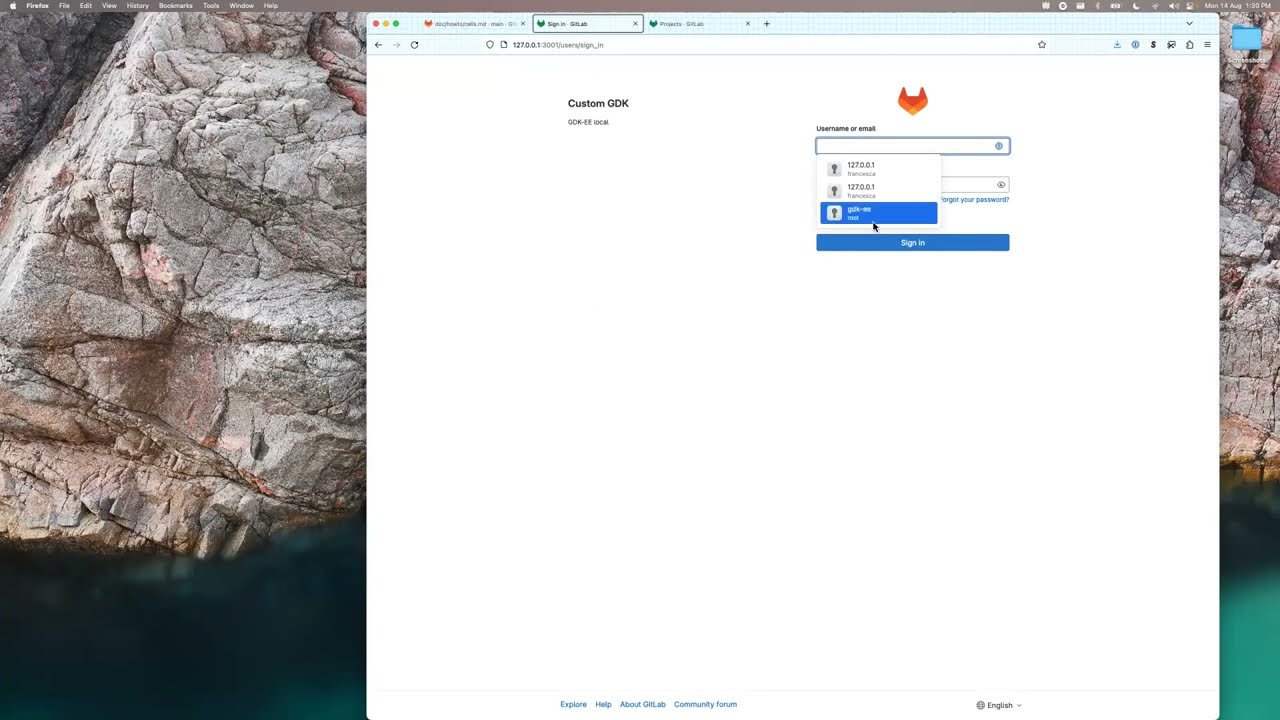 Installing Cells in GitLab Development Kit