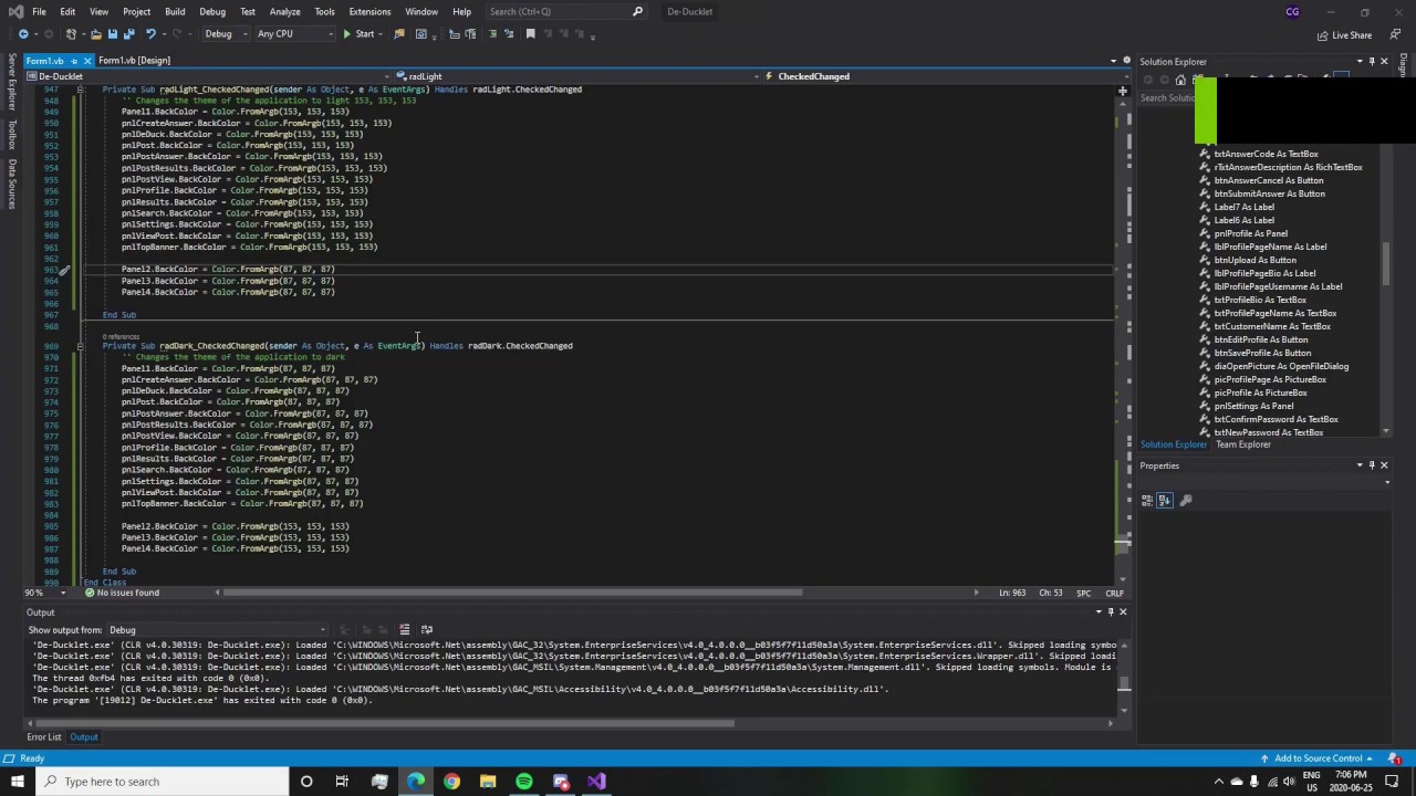 Lets Code It: Project DeDucklet - Episode 5 | Settings, Theme, Update Password