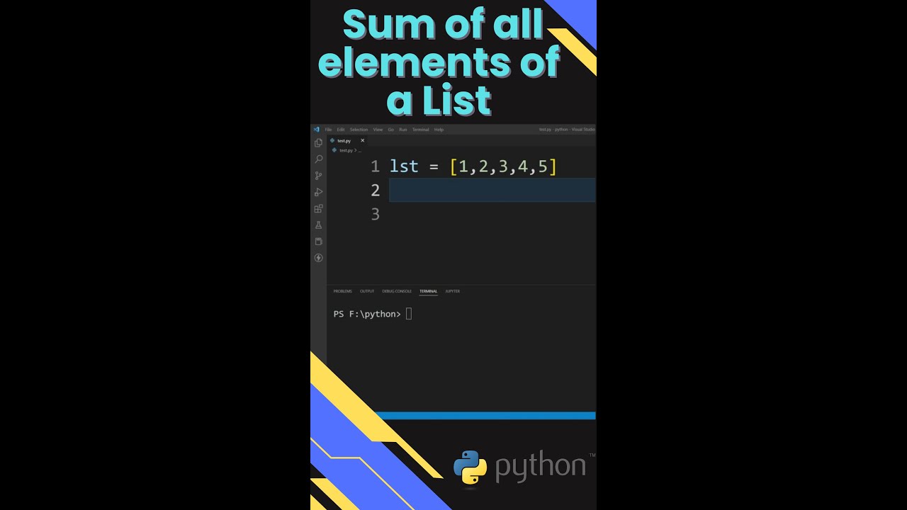 How to Find the Sum of a List in Python ? Python Tricks |  #shorts