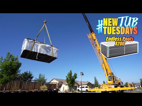 New Tub Tuesdays - Endless Pools X200 Swim Spa Crane Delivery!
