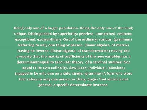 what is the meaning of singular.
