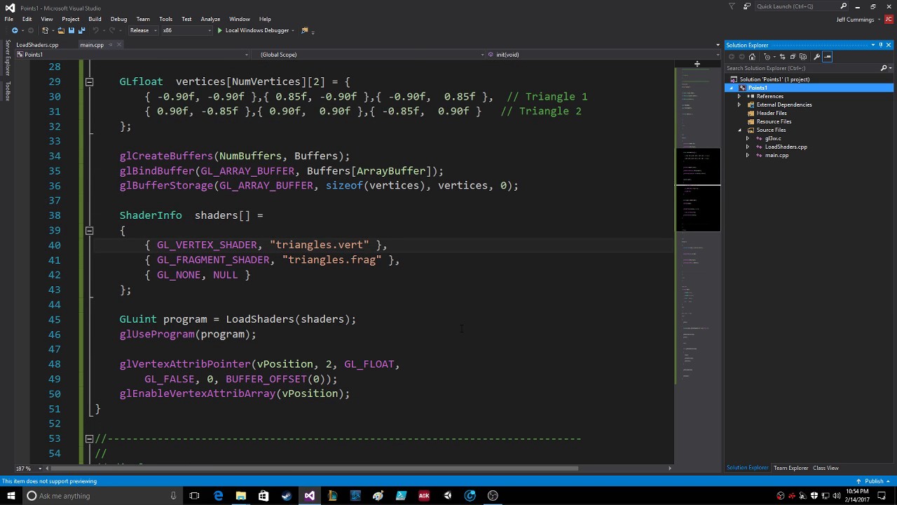 OpenGL Programming Guide Chapter 1 Triangles Part 2