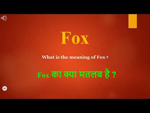 Fox meaning in Hindi | Fox ka kya matlab hota hai | daily use English words