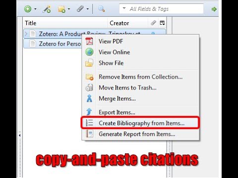 How create a bibliography using Zotero and copy it to Word
