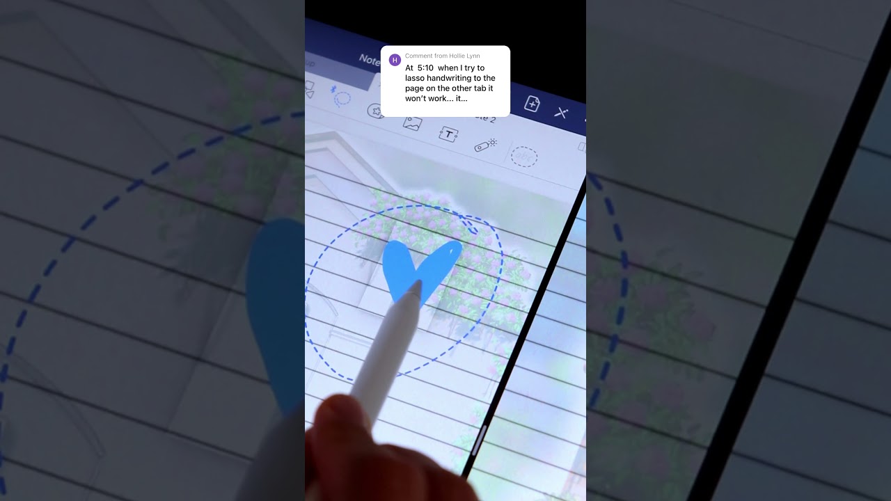 lasso tool and split screen in goodnotes