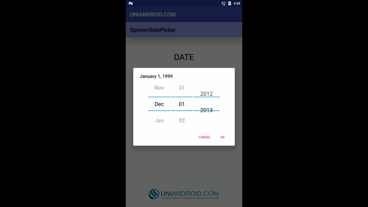 Android | Spinner Date picker