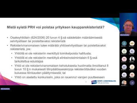 Yrittäjän talousavun webinaari 23.10.2024: Yrityksen poistaminen kaupparekisteristä