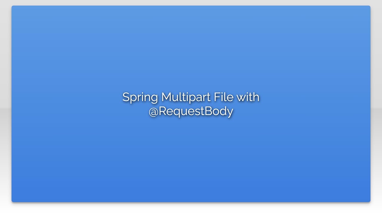 Spring Multipart File with @RequestBody