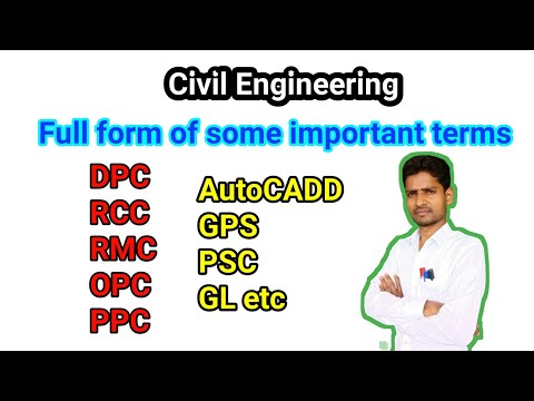 Full form of DPC ! PPC ! RCC ! GPS ! RMC ! AutoCAD ! PSC ! OPC ! PPC ! GL ! Civil engineering king !
