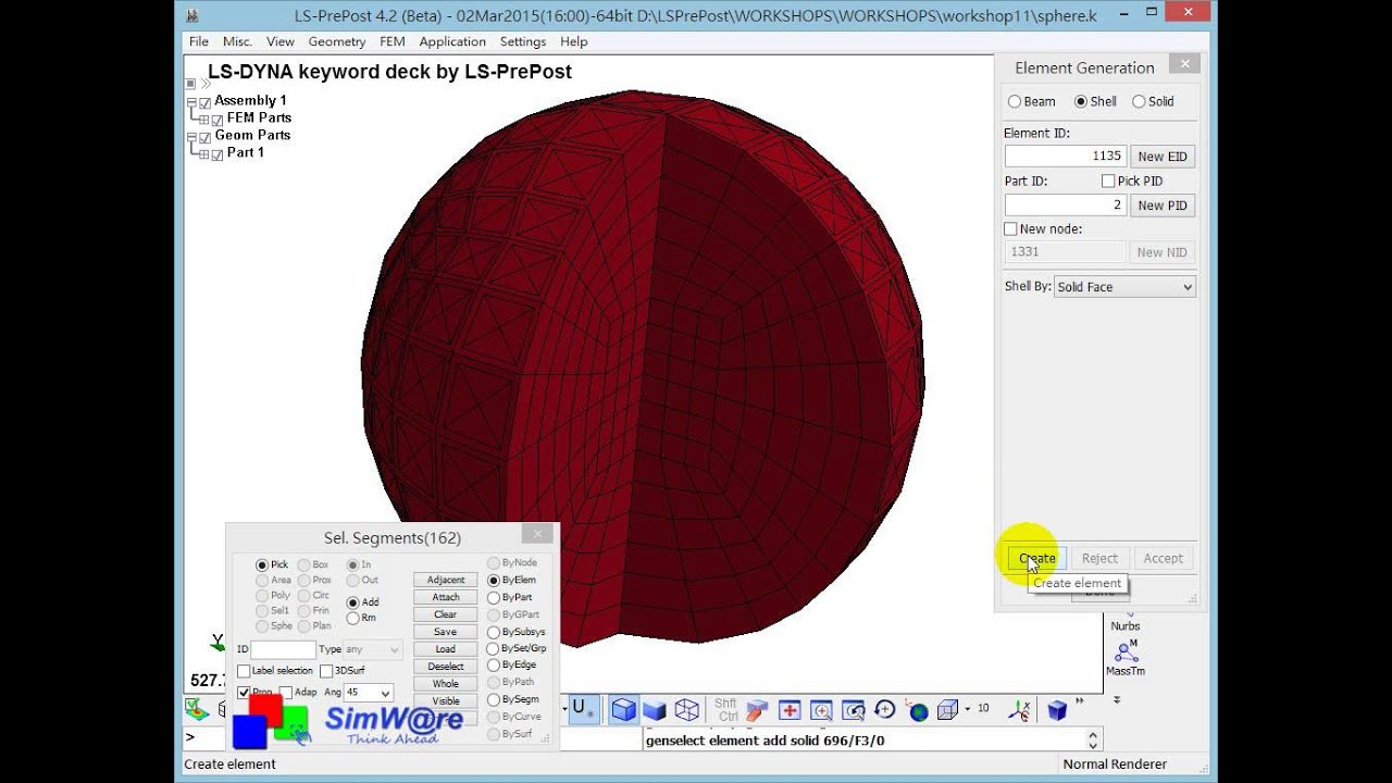 LS-PrePost Workshop11 - Element Generation