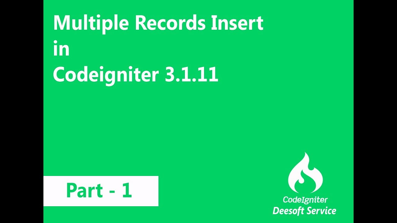 Array data insert | Insert batch | insert multiple records in codeigniter