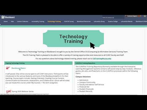 Enrolling in the Blackboard Basics Course for CUNY Faculty