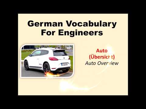 German for Engineers: Auto (Übersicht)- Overview of a Car - Vocabulary Trainer