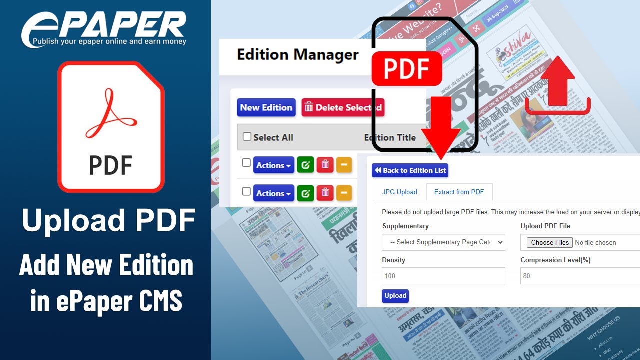 How to Add ePaper PDF New Edition in ePaper CMS