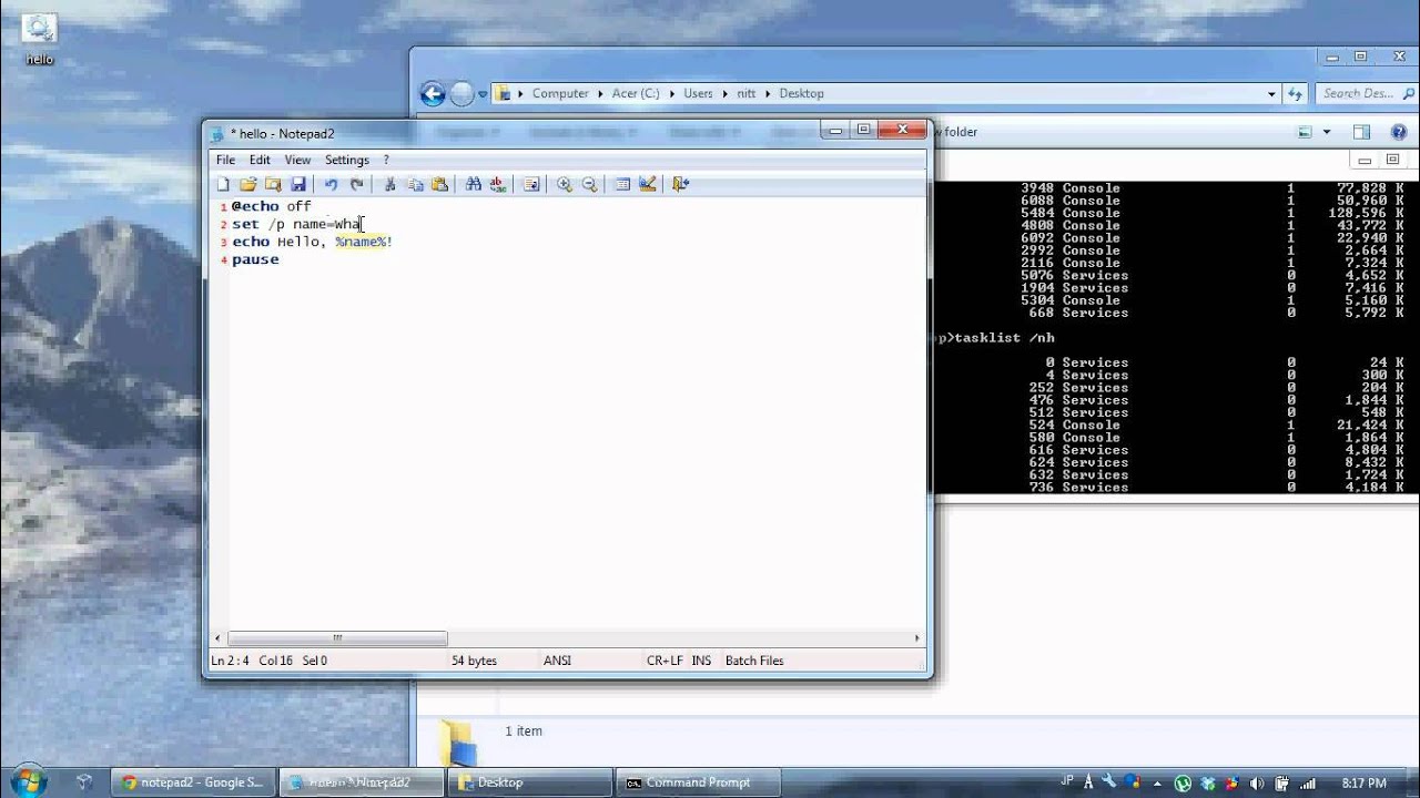 Batch Tutorial 5 - User Input