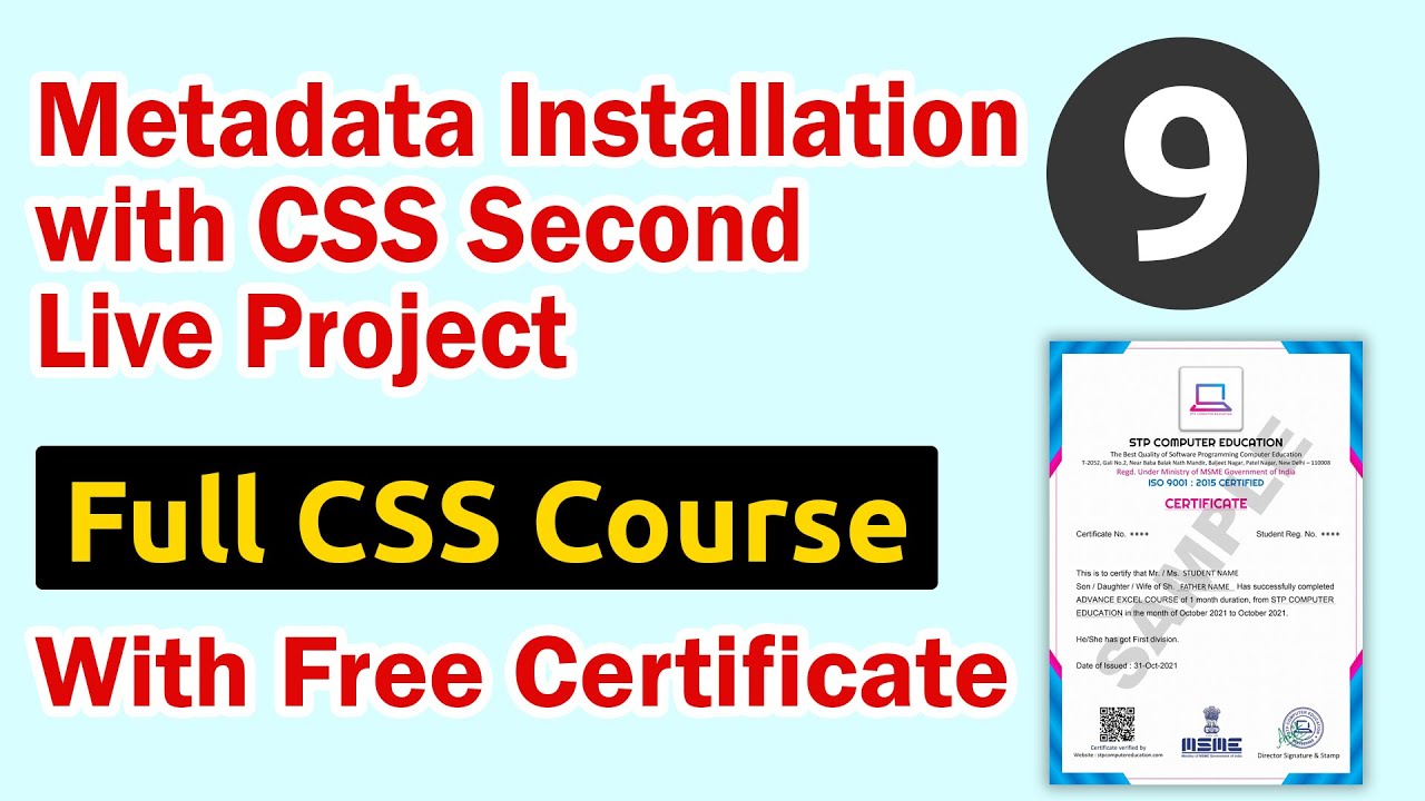 Metadata Installation with CSS Second Live Project