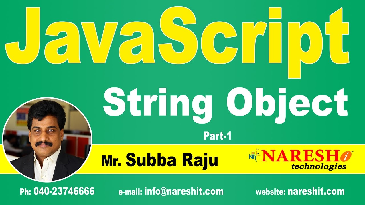 JavaScript String Object Part 1 | JavaScript Tutorial | Mr. Subba Raju