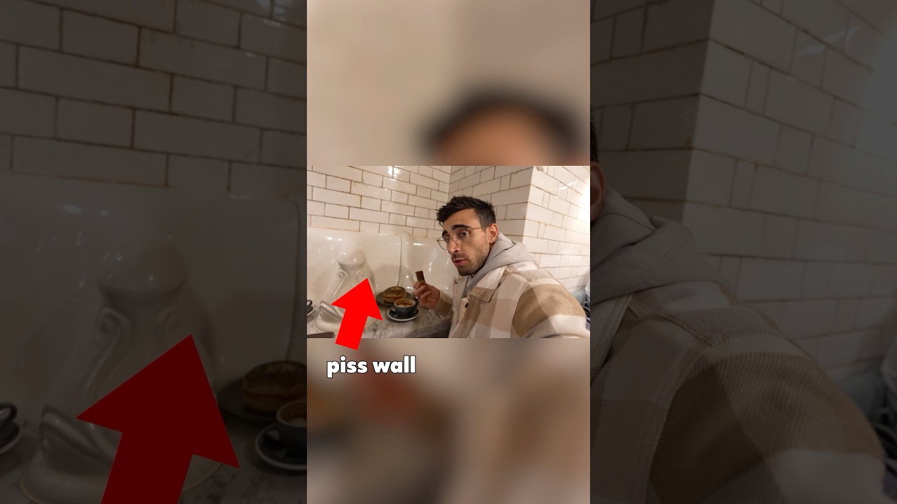 Eating from a the urinals