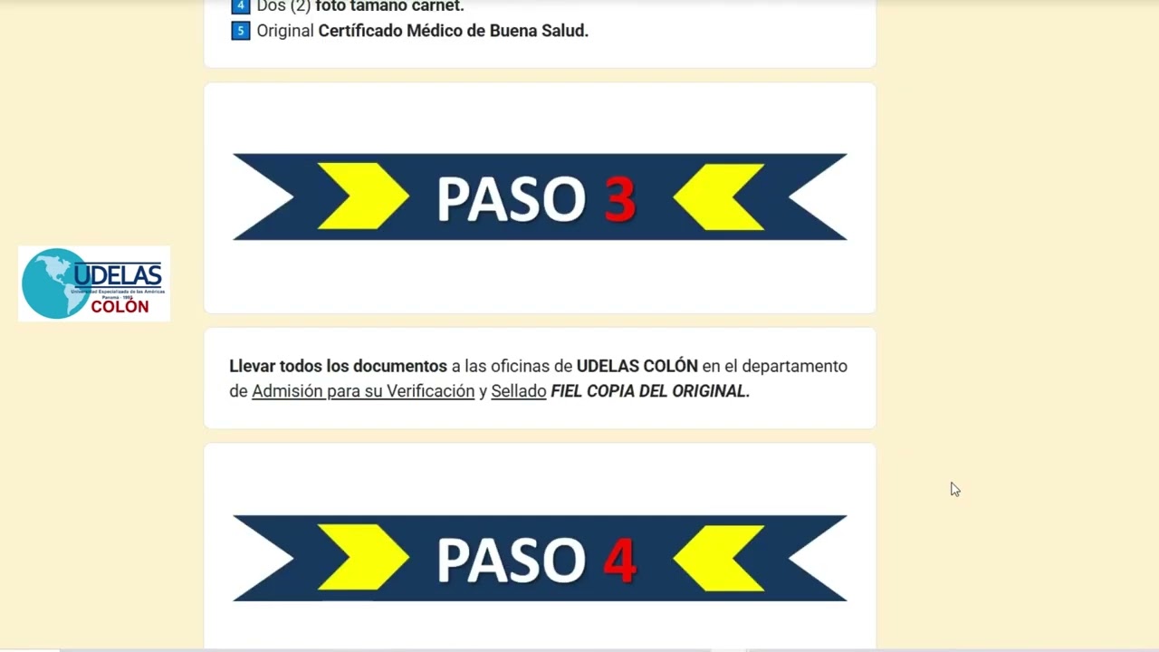 Tutorial  - Entrega de Documentos - UDELAS COLÓN