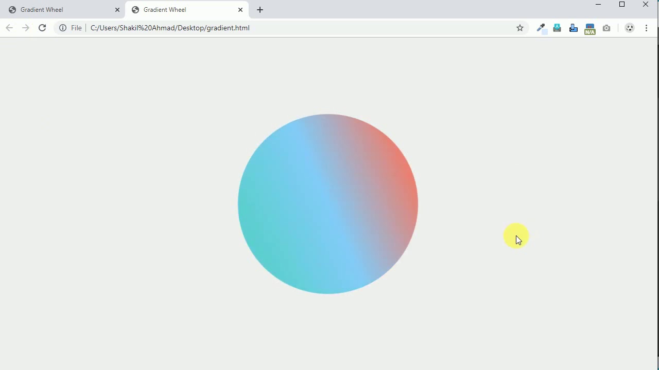 Circle gradient effect using html and css | #practicalprogram