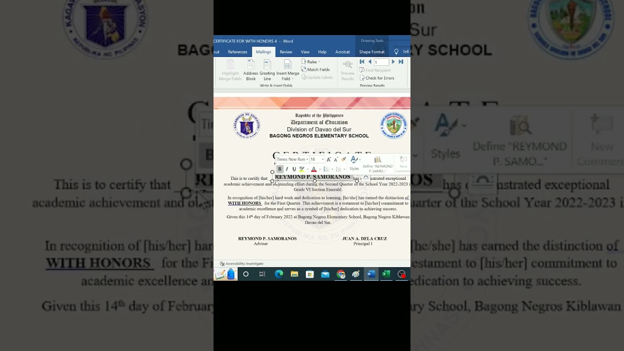 Create Bulk Certificates in just a few minutes 😁 #excel #tipsandtricks #tutorial #tips #certificate