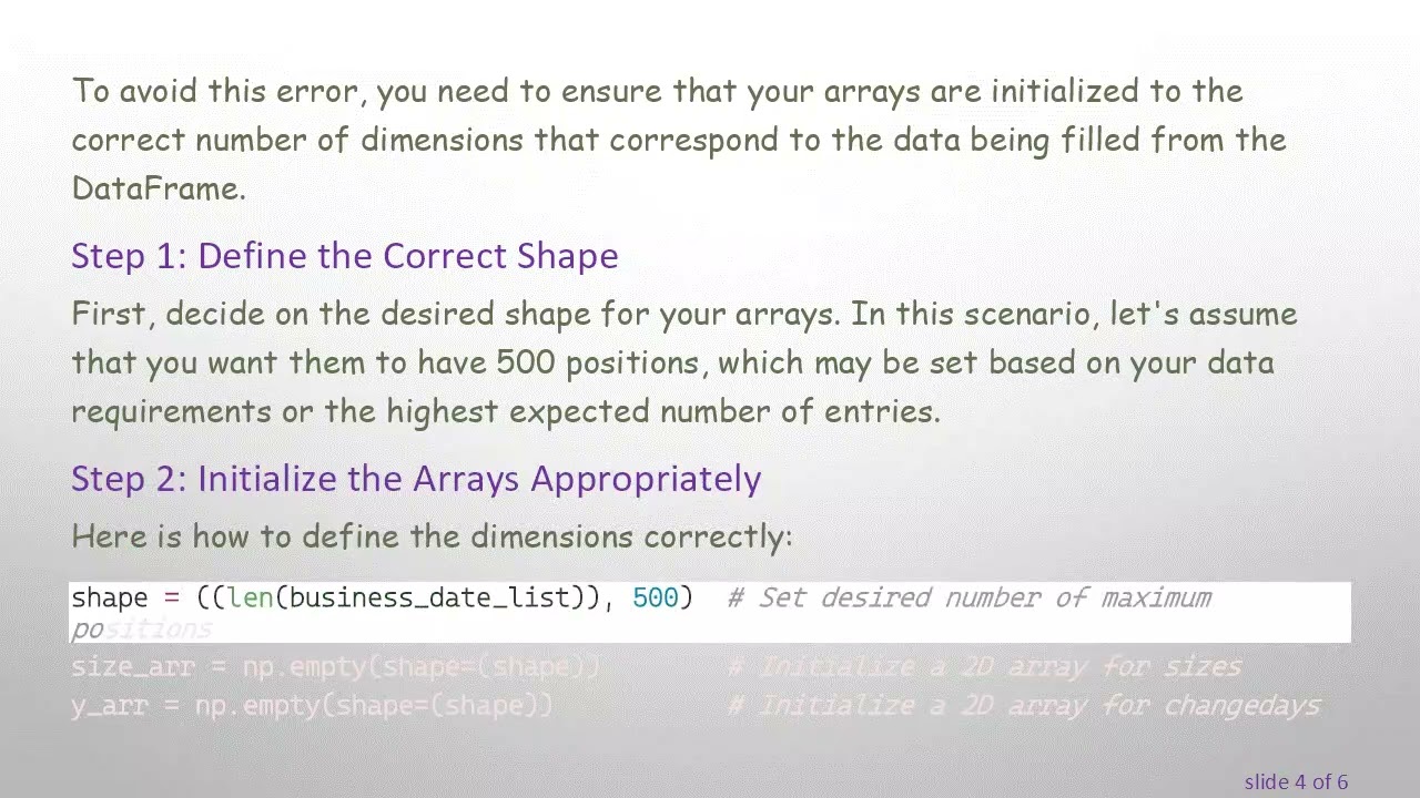 Solving the Python NumPy Error: too many indices for array
