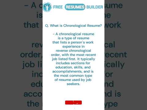 What is Chronological Resume? | Chronological Resume Explained