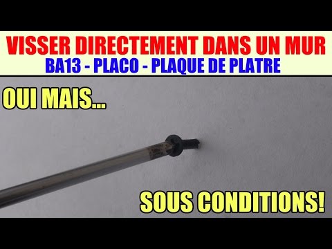 visser directement dans du ba13 placo plaque de platre sans cheville molly !