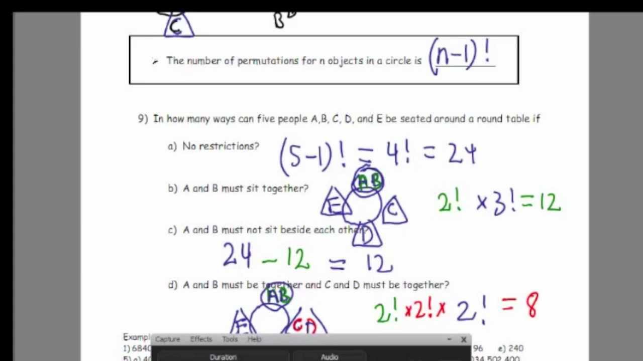 Permutations and Combinations Lesson 2 - Different Objects