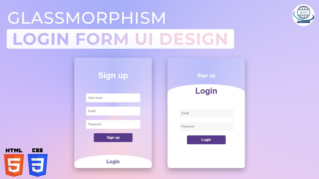Glassmorphism Login Form UI Design using HTML & CSS | Step by Step