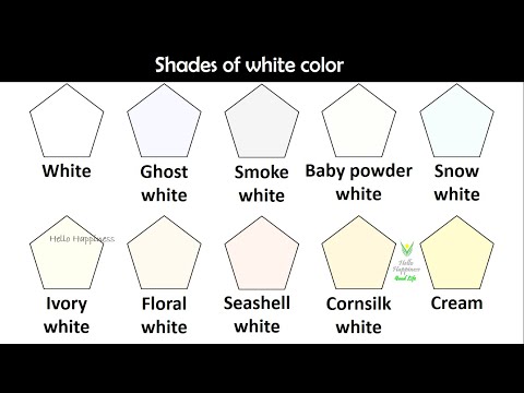 Shades of White Color With Names | White Color Shades with their name and image #color #white