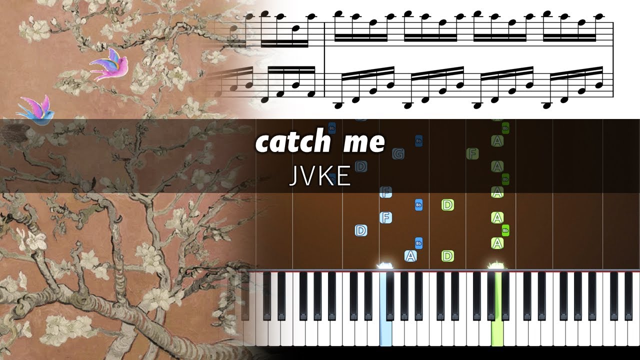 JVKE - catch me - Accurate Piano Tutorial with Sheet Music