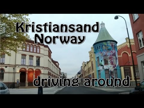 Kristiansand, Norway streets, driving around 4k