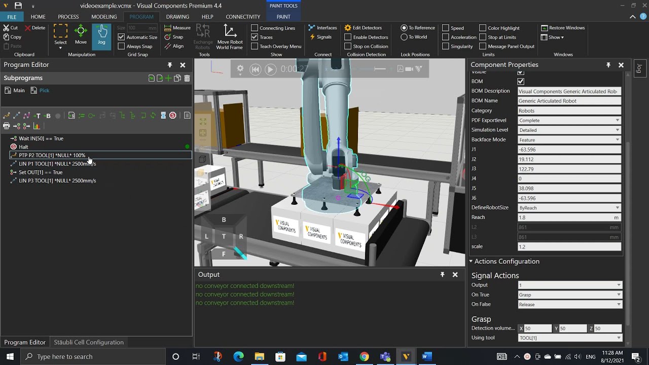 Robot Programming - Simulating Multi-grasp using Visual Components
