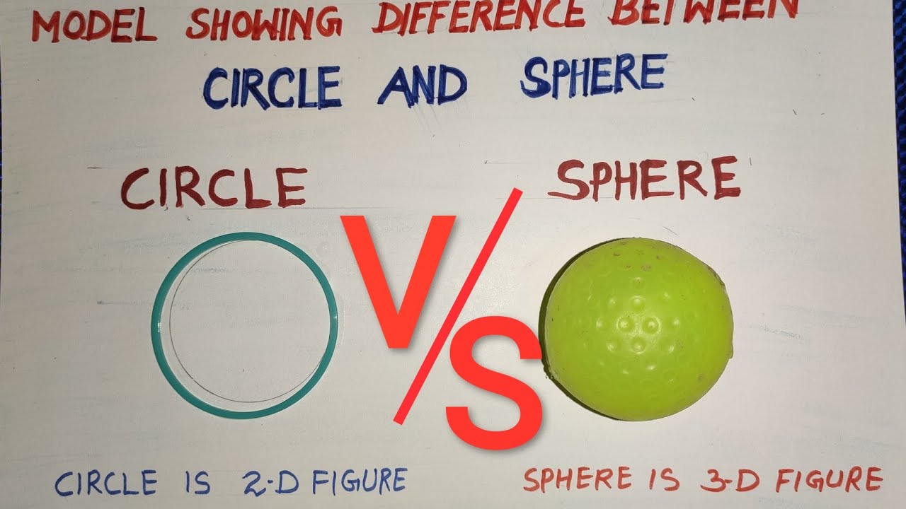 DIFFERENCE BETWEEN CIRCLE AND SPHERE USING MODEL ( FOR KIDS ) BASIC GEOMETRY