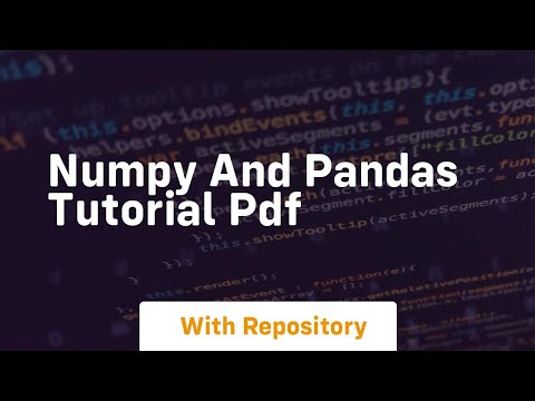 numpy and pandas tutorial pdf
