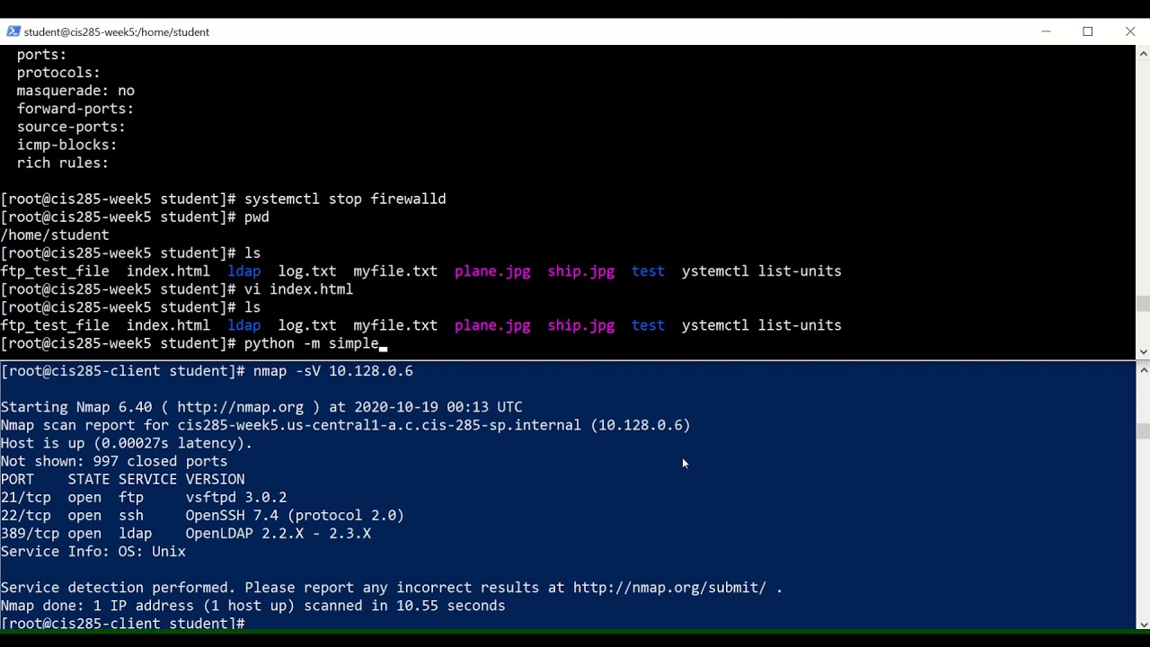 Linux Network Security Lab Demonstration