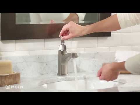 Boardwalk™ 1-Handle Centerset Bathroom Sink Faucet | Moen Features Spotlight