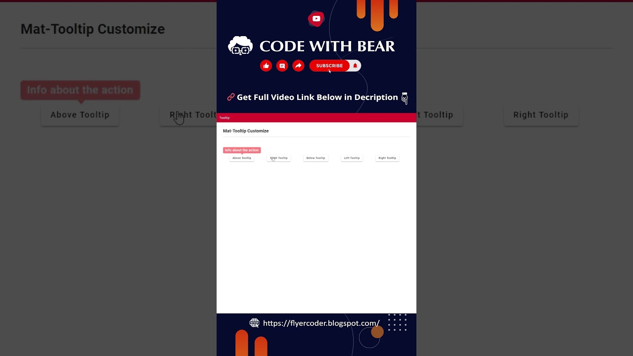 Mat-Tooltip Customize | Angular 15 #shorts #short #shortvideo #youtubeshorts #youtube