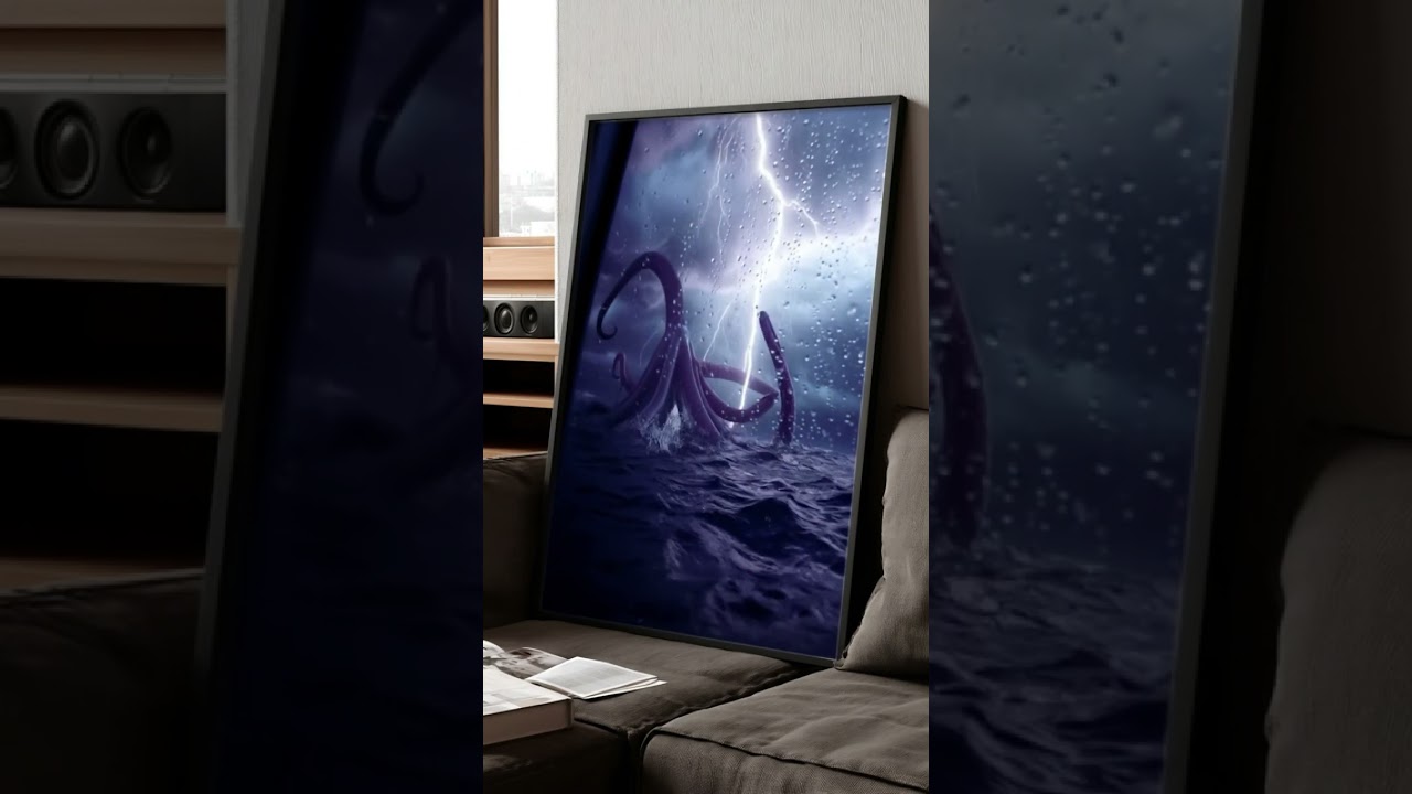 Alien Kraken Attack in Stormy Sea
