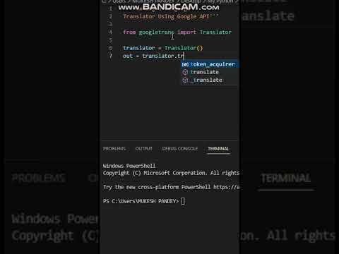 Creating A Language Translator Just In 3 Lines Of Code | #python | #Shorts | @CyberwarriorsAP |