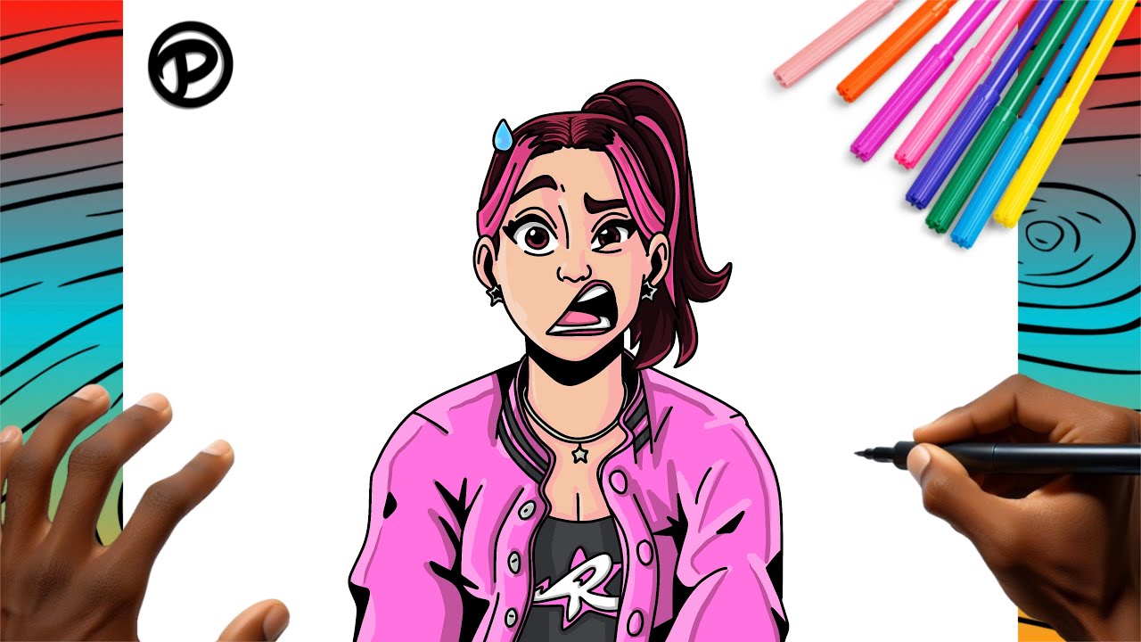 How to draw Emily Vick step by step. (Roses Sticker Album)