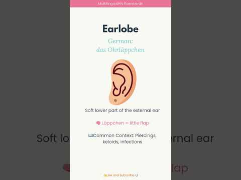 Earlobe | das Ohrläppchen 📖✨Learn German with Me: Medical Vocabulary for Healthcare Warriors