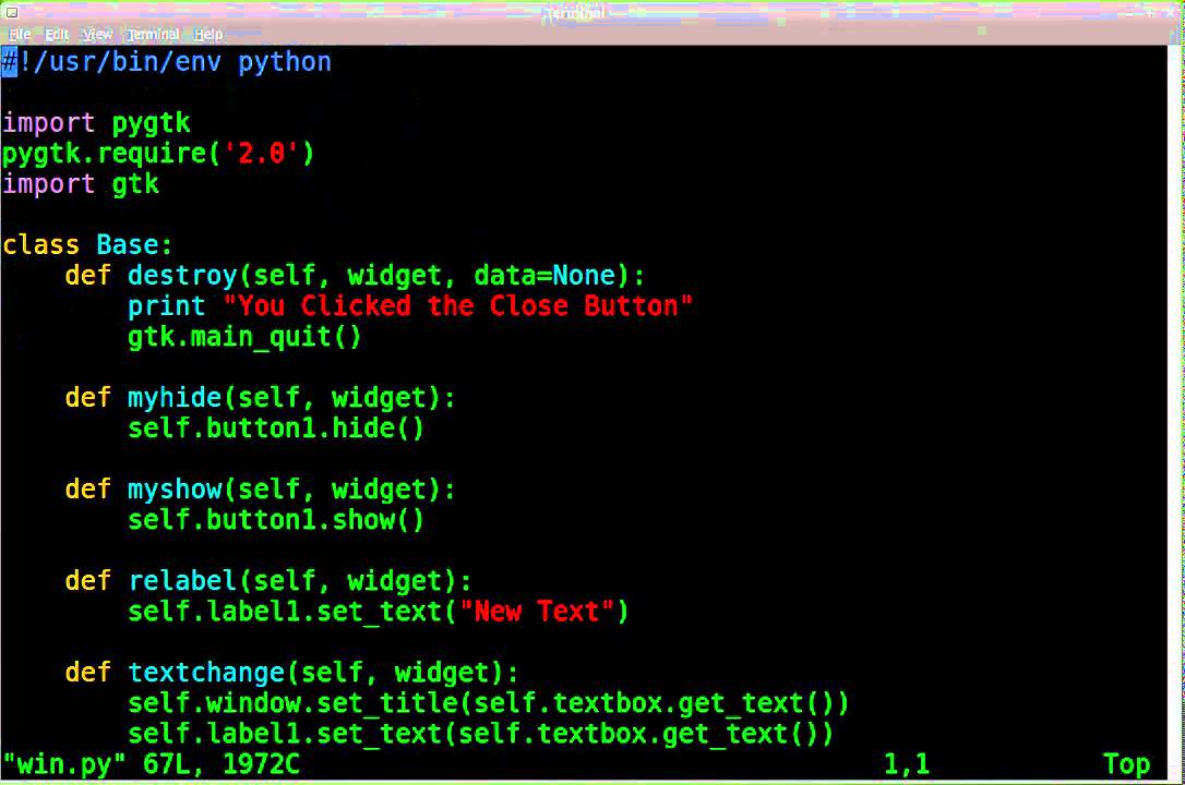 Python - GTK GUI - Tutorial #9 - Change to TextBox