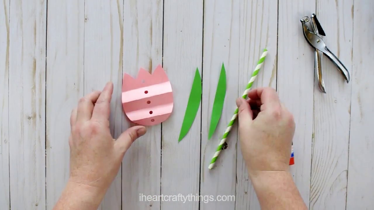 Paper Straw Tulip Craft for Kids