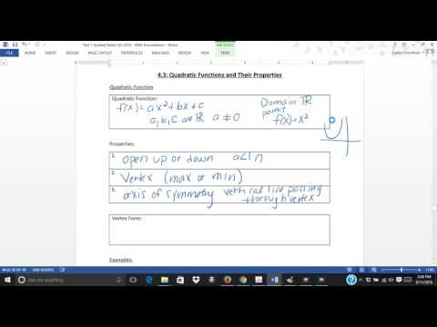 Math 1148 4 3 Quadratic Function