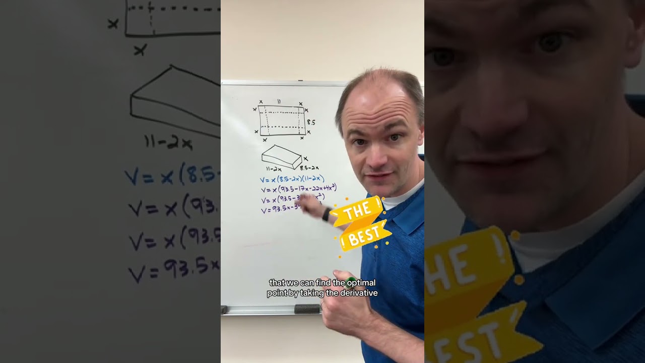 Maximizing Volume with Calculus #shorts